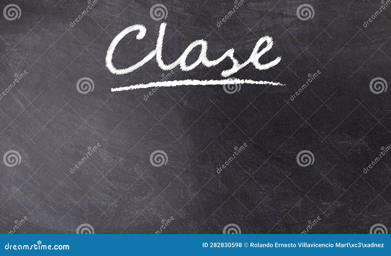 Illustration of a Black Chalkboard with the Word Class in Spanish ...