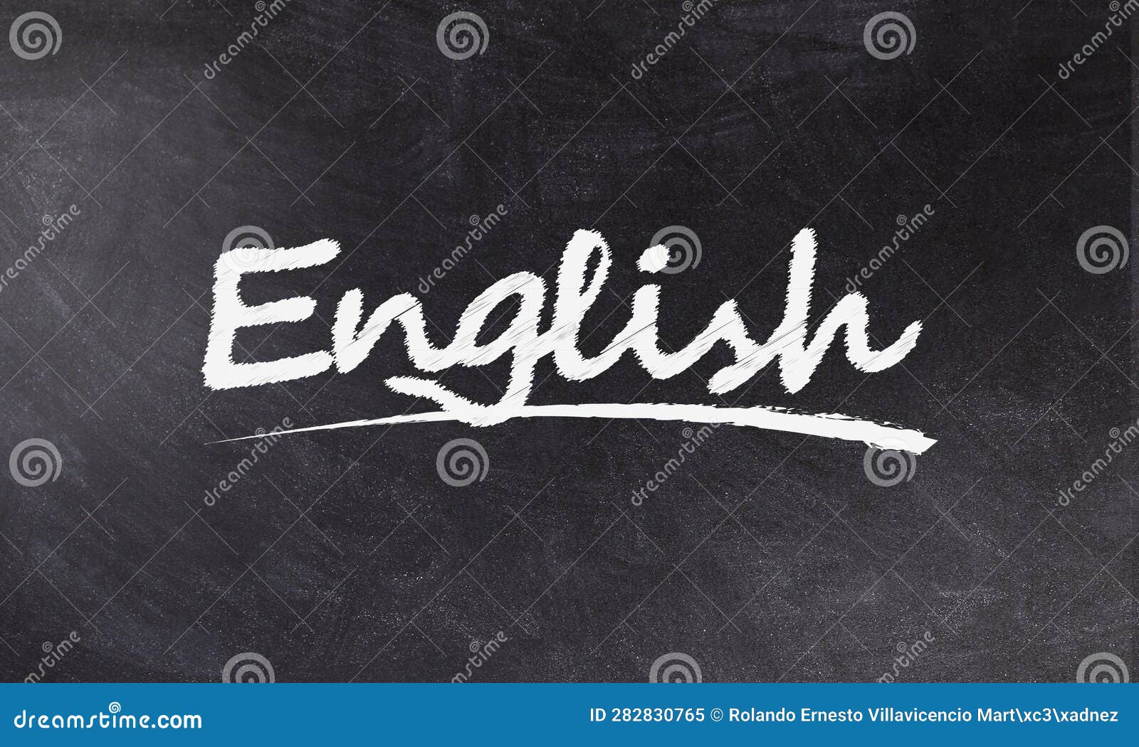 Blackboard Sign with the Word English Written in Chalk. English Classes ...