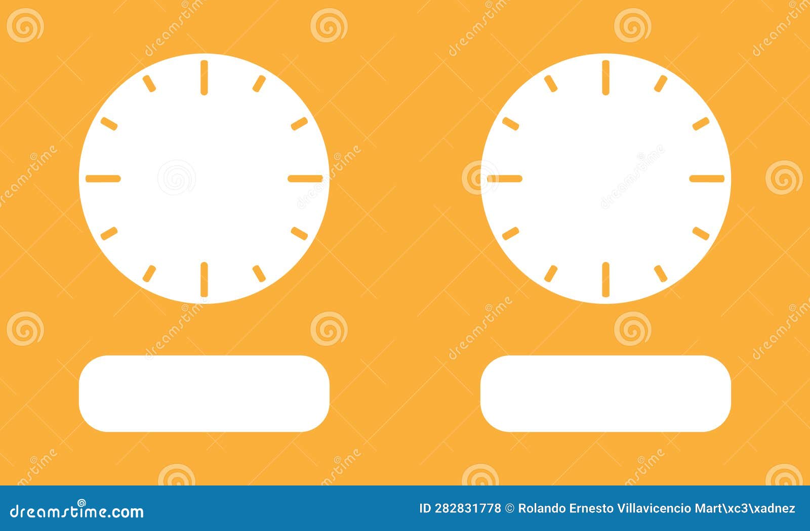 Illustration of Signs with Blank Clocks To Put the Time of Entry and ...