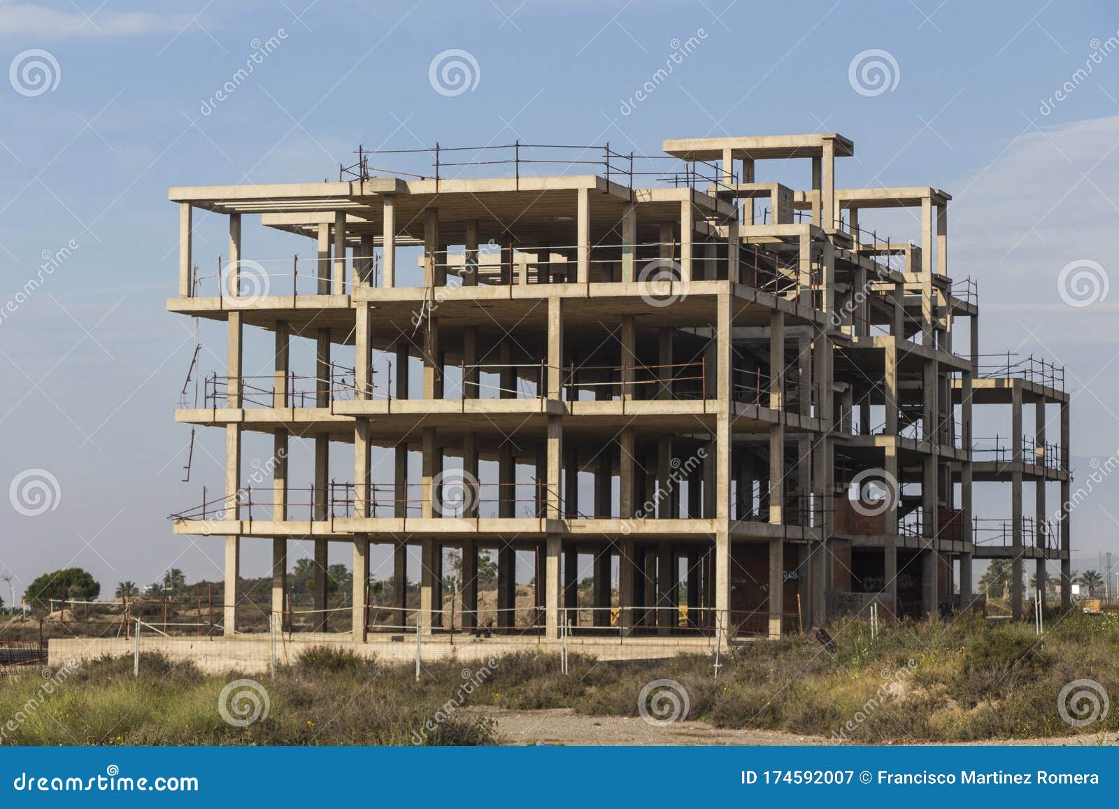 Obras De Construcción De Edificios De Hormigón De La Estructura De Hormigón En Construcción ...