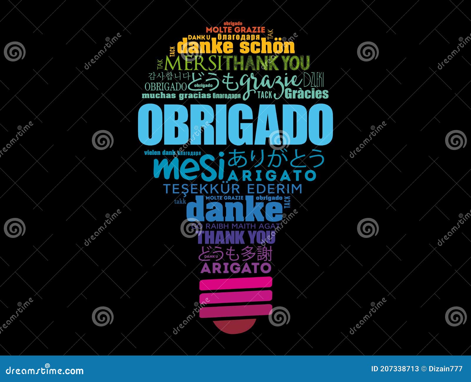 Obrigado (Thank You in Portuguese) Light Bulb Word Cloud Stock ... Obrigado (Thank You in Portuguese) Light Bulb Word Cloud Stock ...