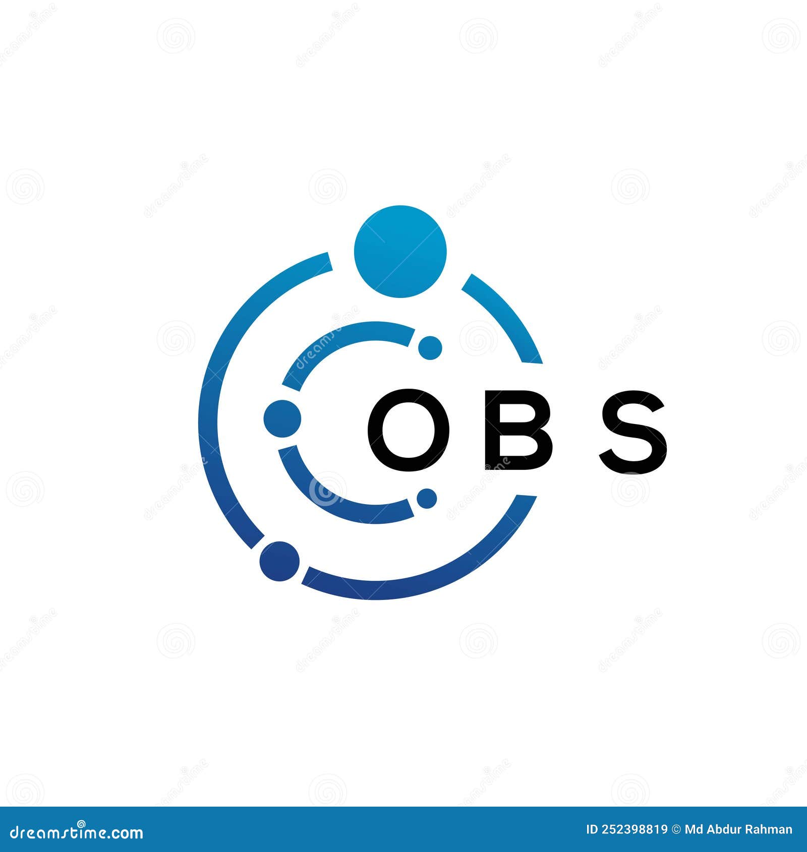 OBS Letter Technology Logo Design On White Background. OBS Creative ...