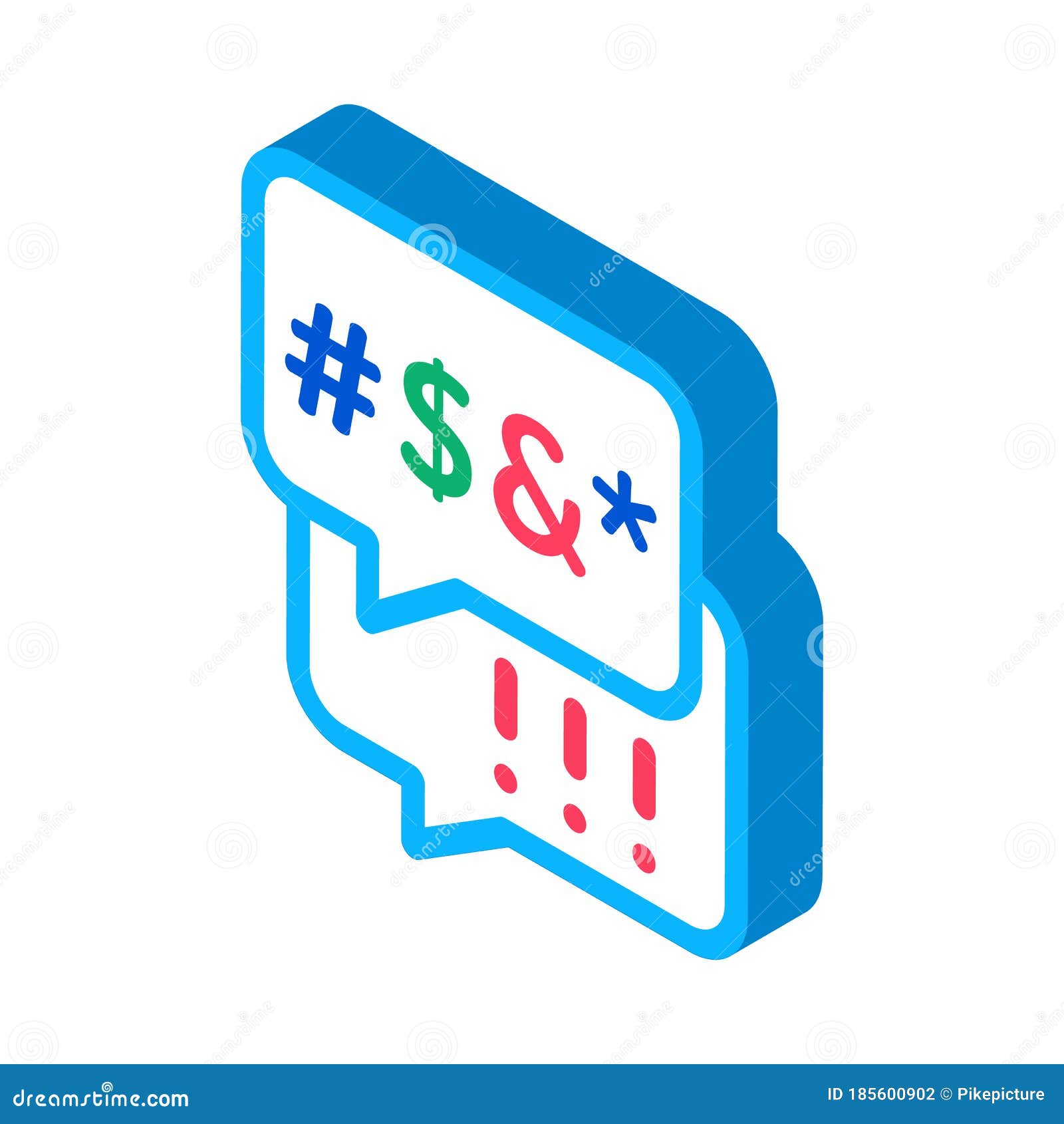 Obscene Language Isometric Icon Vector Illustration Stock Vector ...