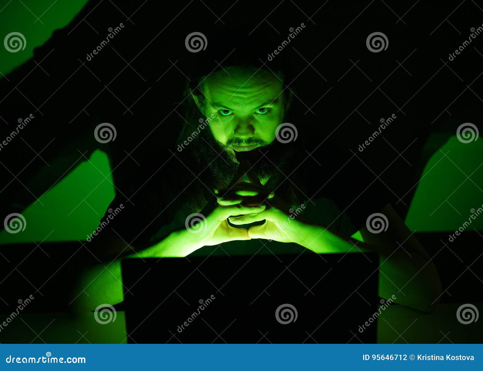 Obscure Man is Looking Forward with an Evil Look in His Eyes Stock ...