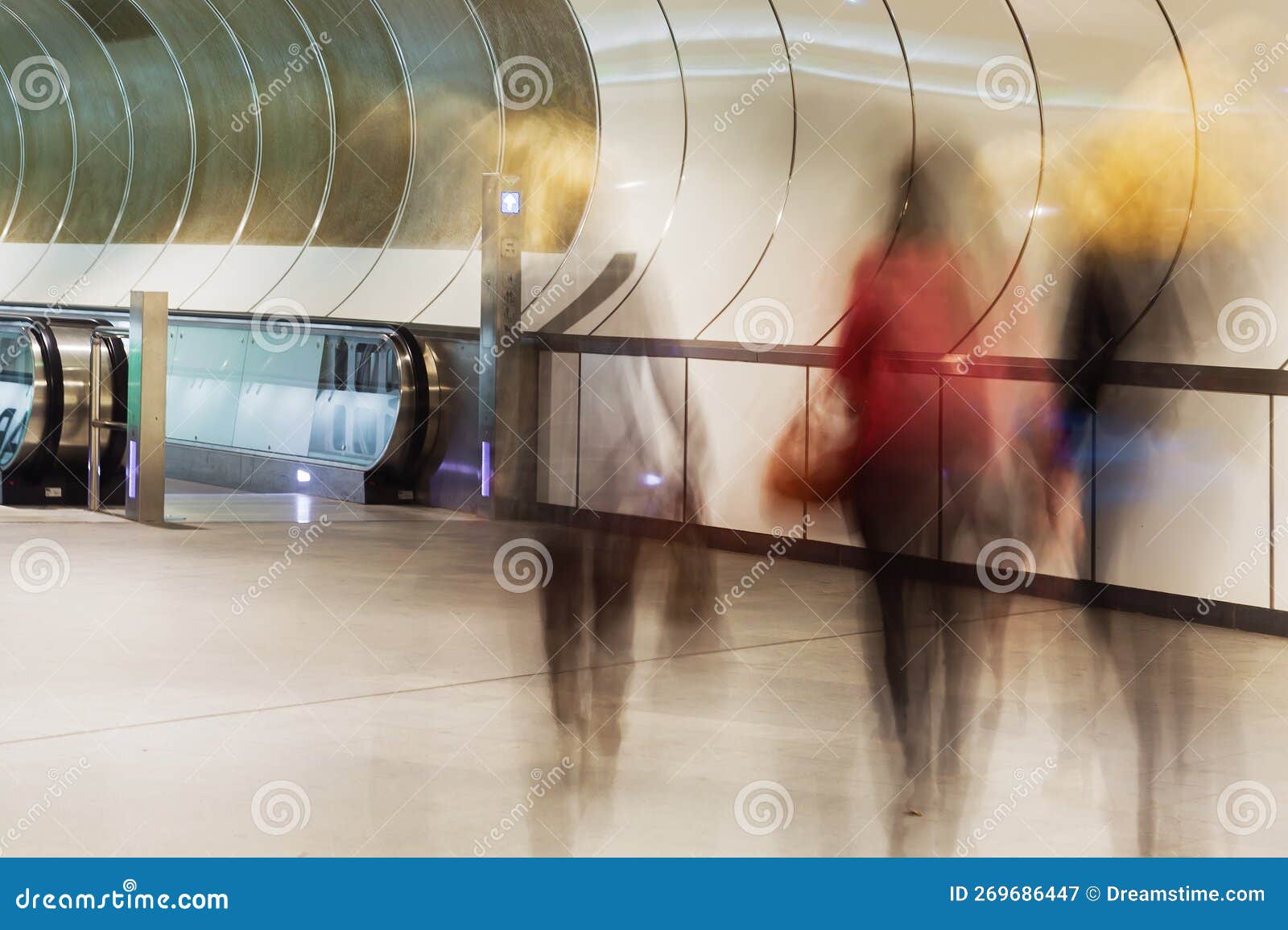 Obscure People Walking in an Underground Station Stock Image - Image of ...