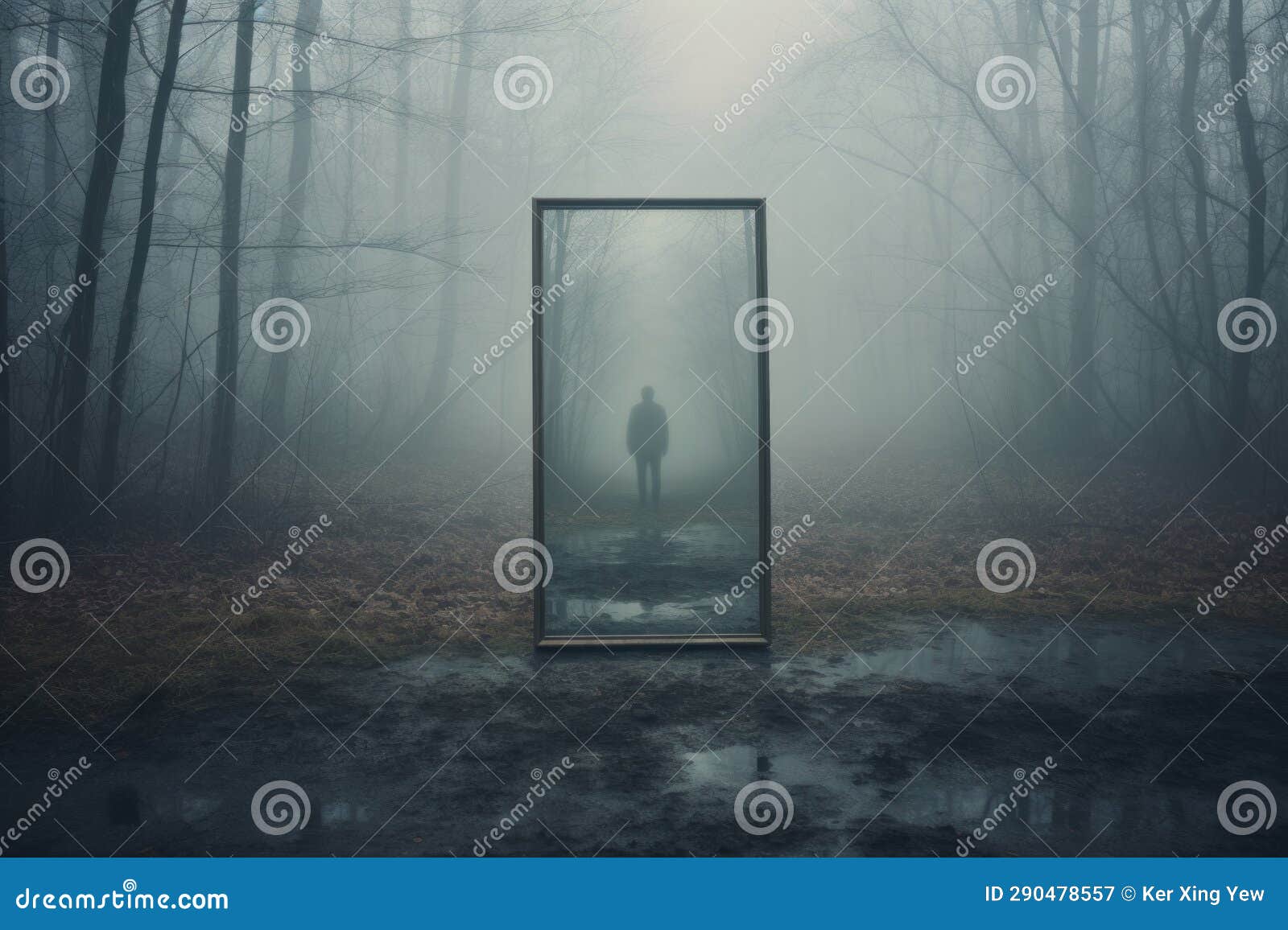 Obscured Self-Perception in Mirror Stock Illustration - Illustration of ...