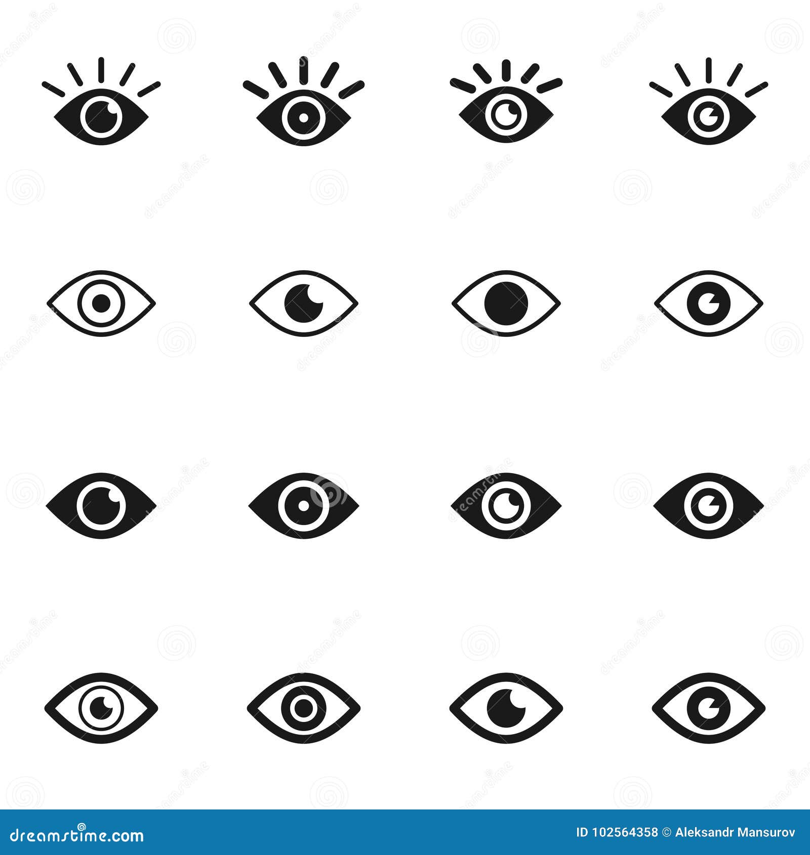 Observa el icono ilustración del vector. Ilustración de negro - 102564358