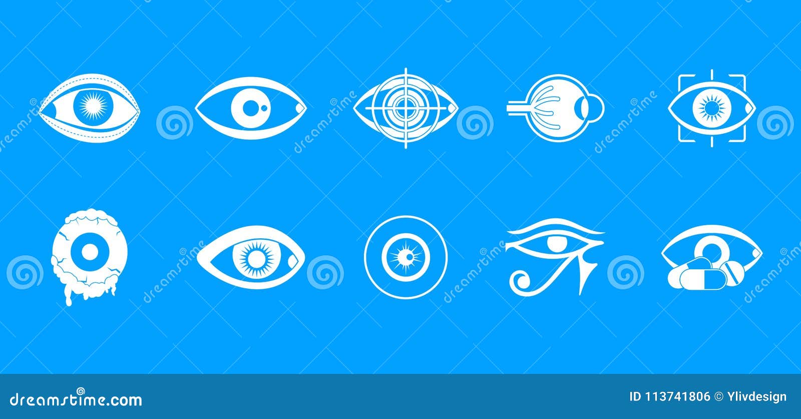 Observa Vector Determinado Del Azul Del Icono Ilustración del Vector ...