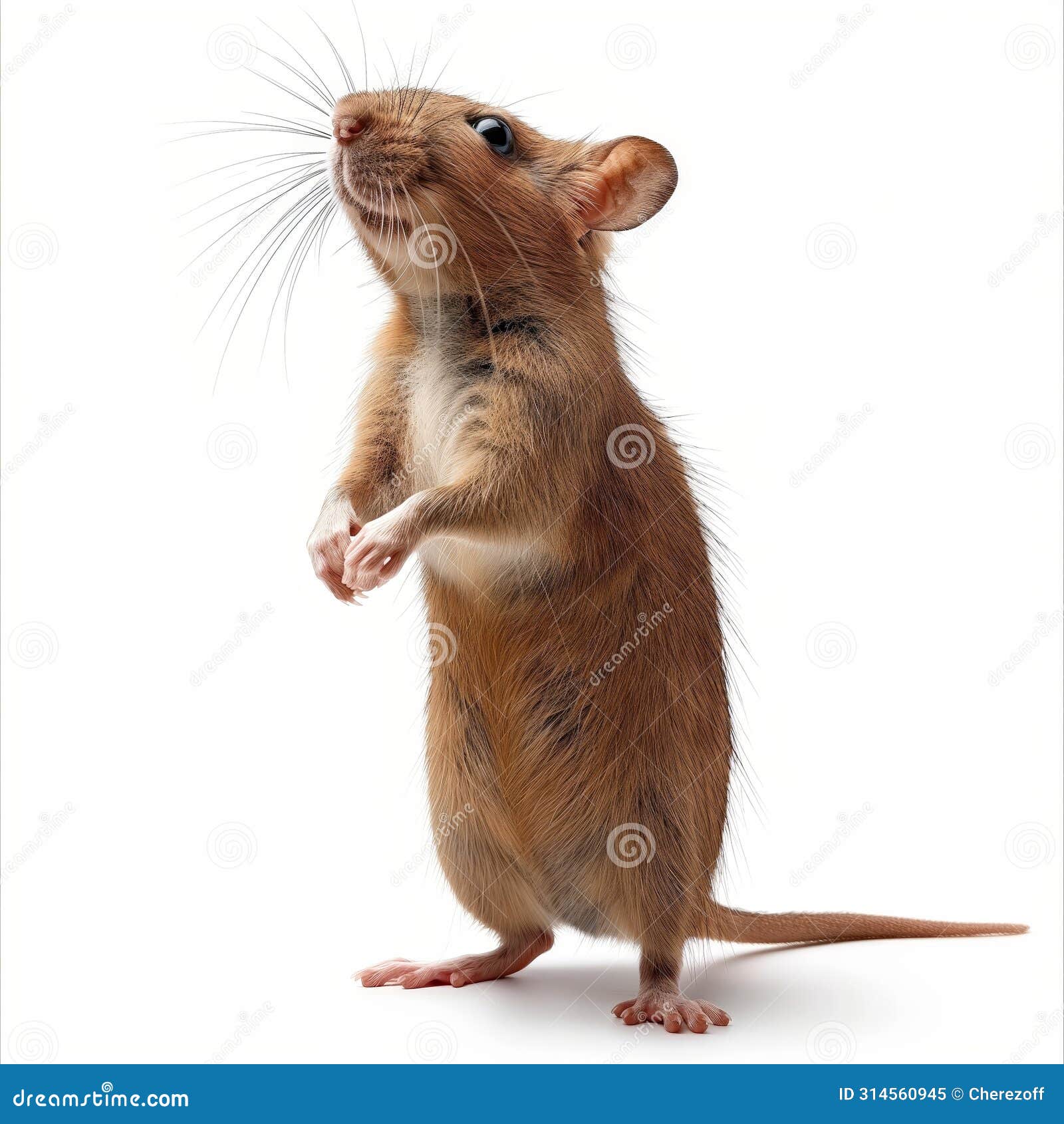 Observant Mouse Standing on Hind Legs Stock Image - Image of cute ...