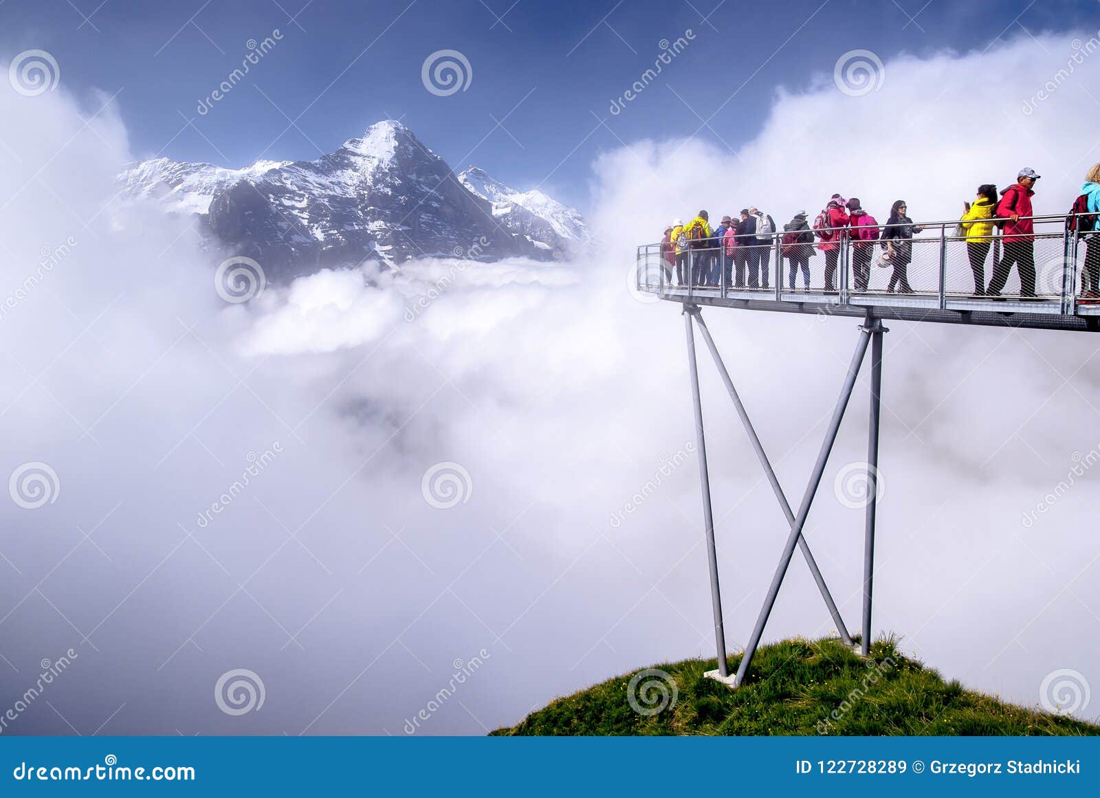 An Observation Bridge on Mount First in Switzerland. Editorial Stock ...