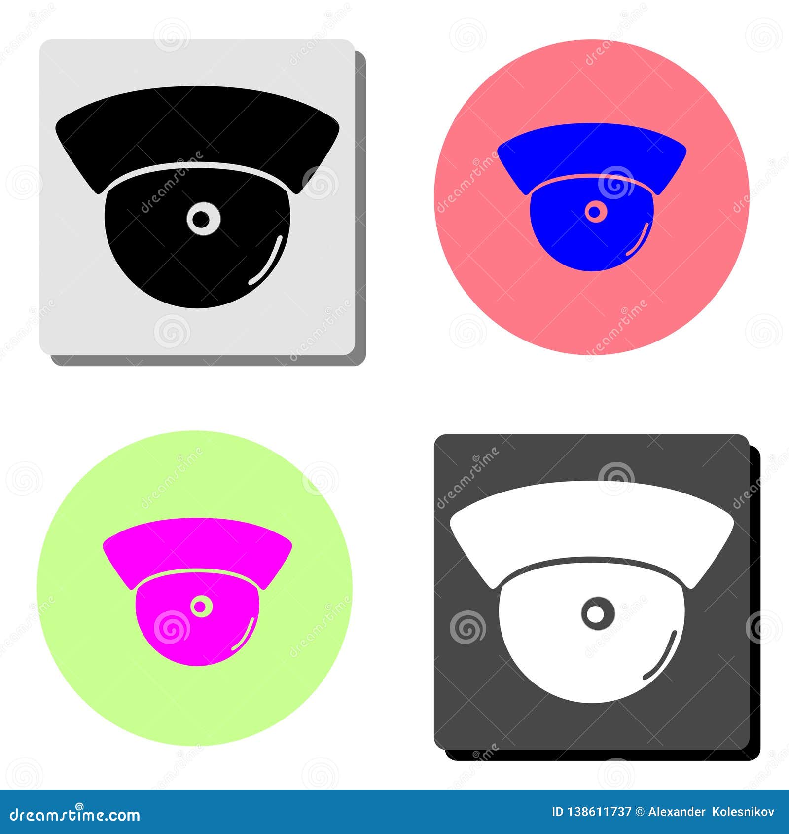 Observation Camera. Flat Vector Icon Stock Illustration - Illustration ...