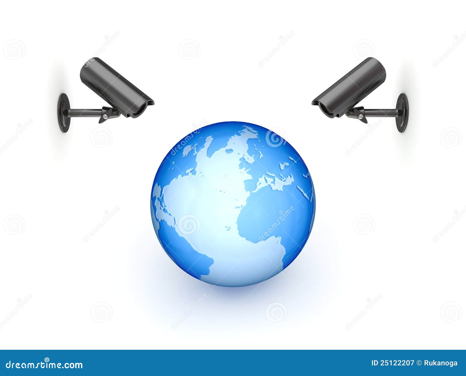Observation Cameras And Big Globe. Royalty-Free Stock Photo ...