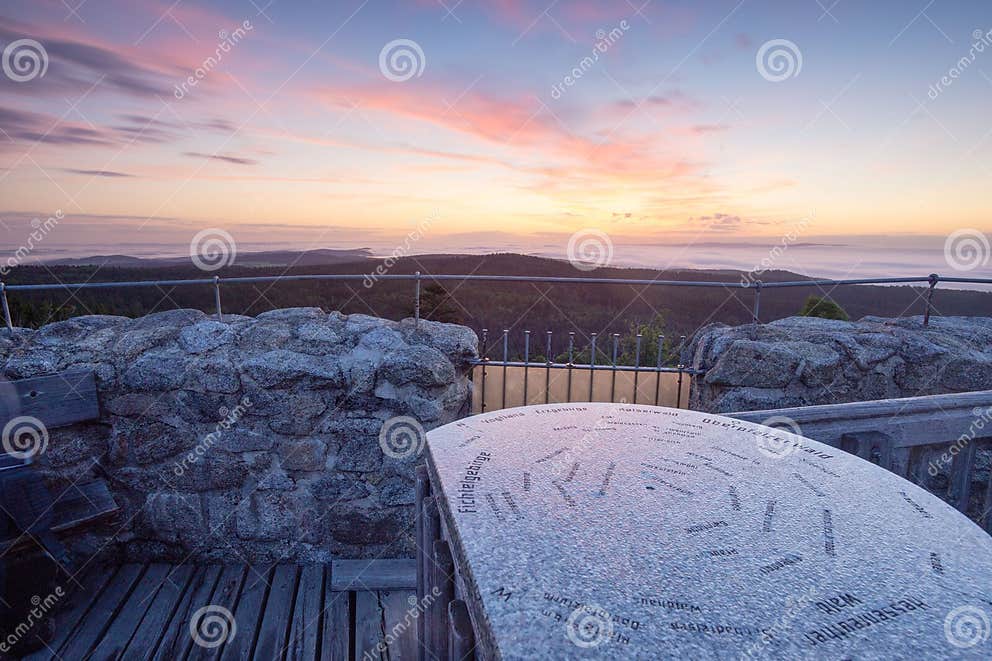 Observation Deck with Stone Wall Stock Photo - Image of open, scenic ...