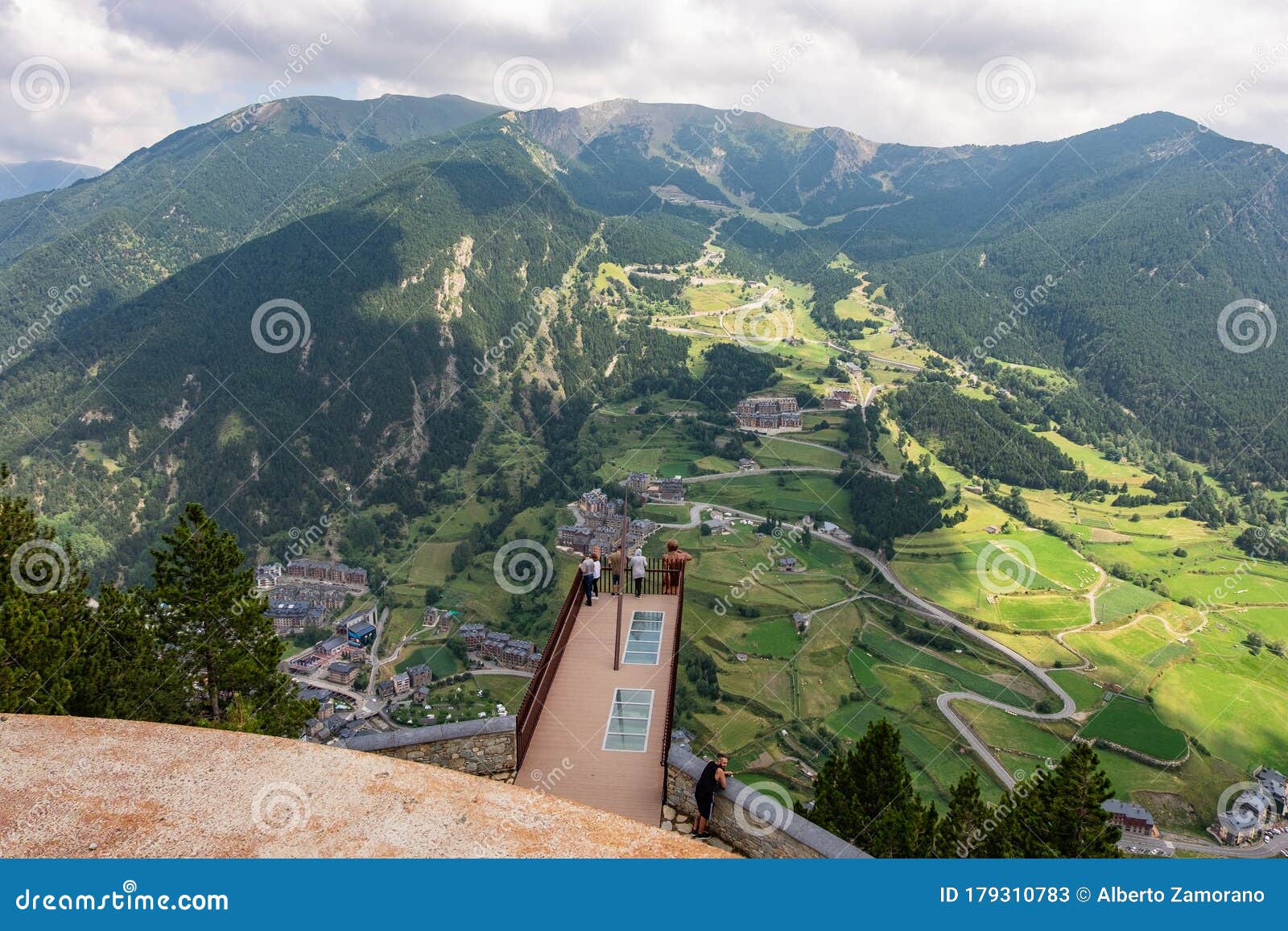 Observation Deck Roc Del Quer, Andorra. Stock Image - Image of town ...