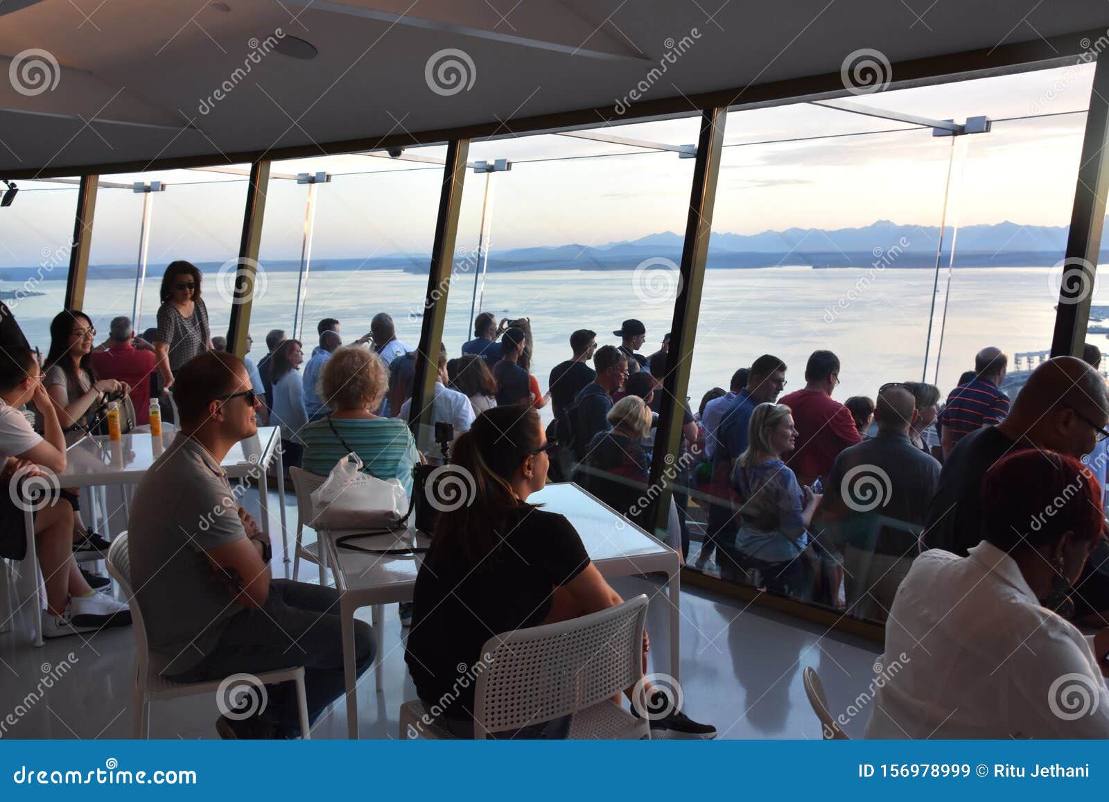 Observation Deck at the Space Needle in Seattle Editorial Stock Image ...