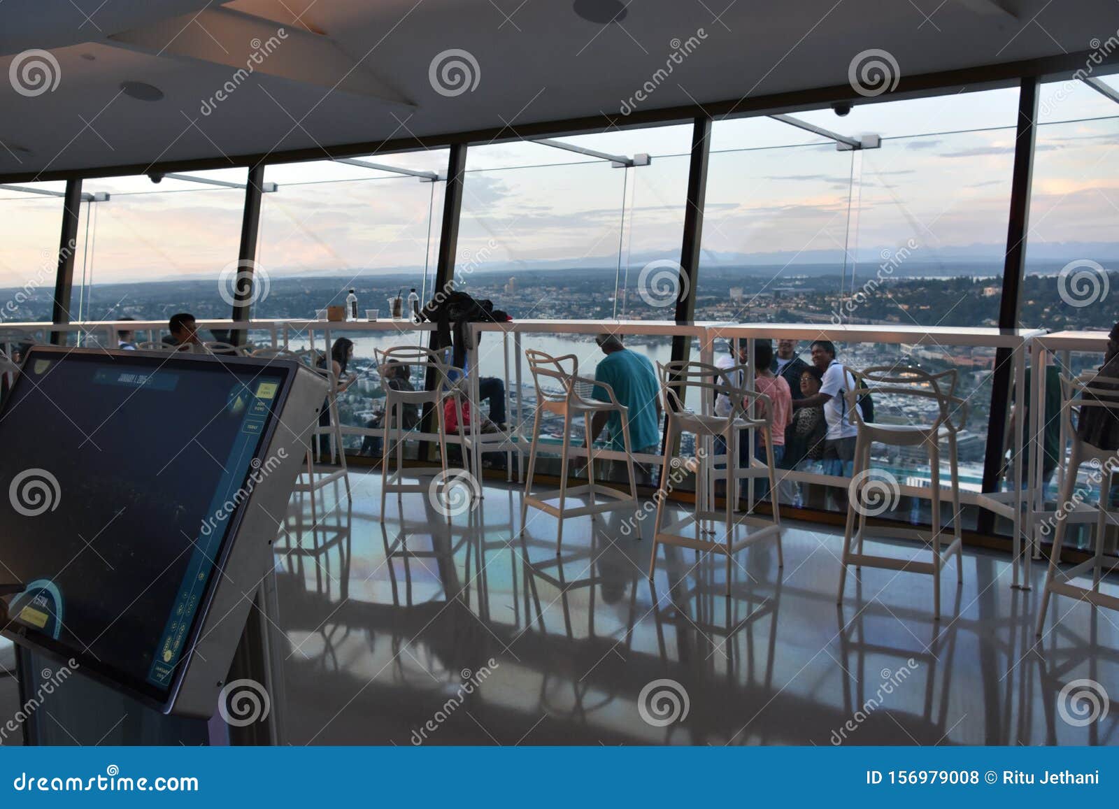 Observation Deck at the Space Needle in Seattle Editorial Stock Photo ...