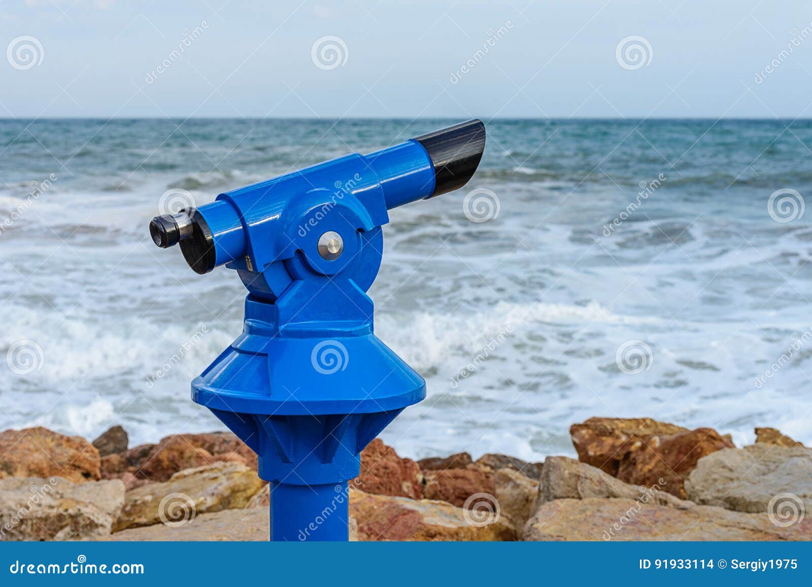 Observation Device on the Seashore Stock Photo - Image of device ...