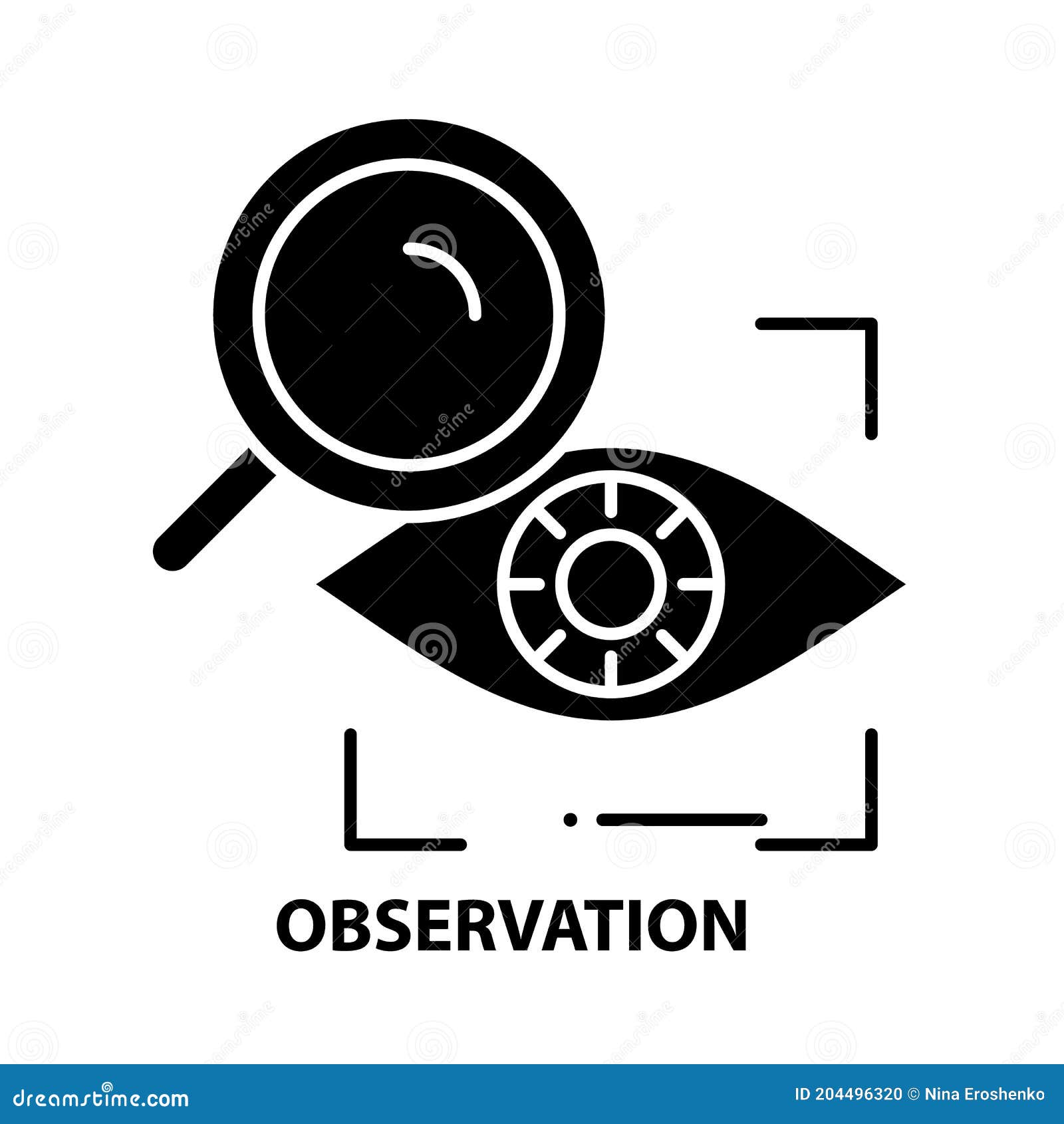 Observation Icon, Black Vector Sign with Editable Strokes, Concept ...