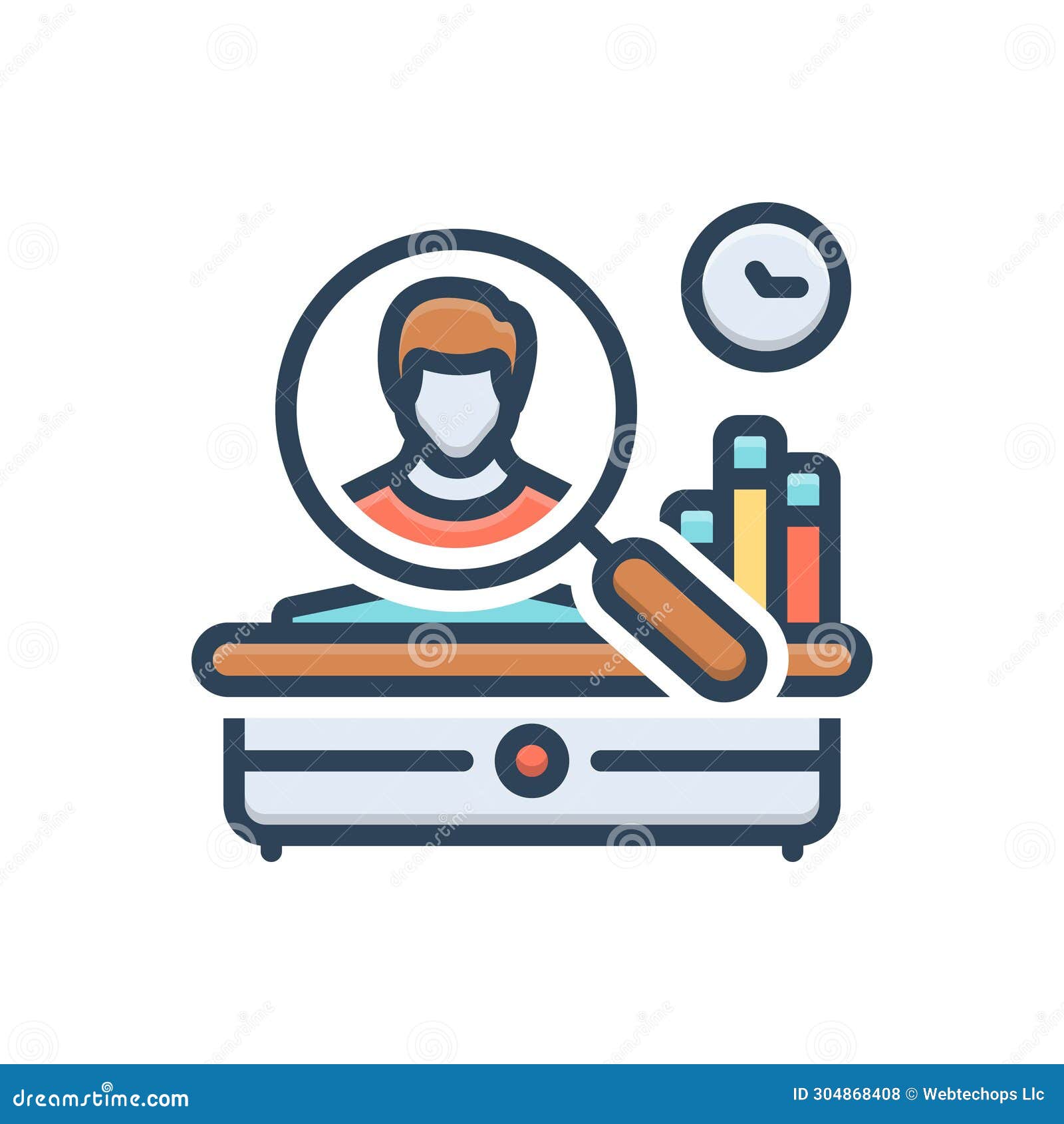 Color Illustration Icon for Observation, Watching and Employee Stock ...