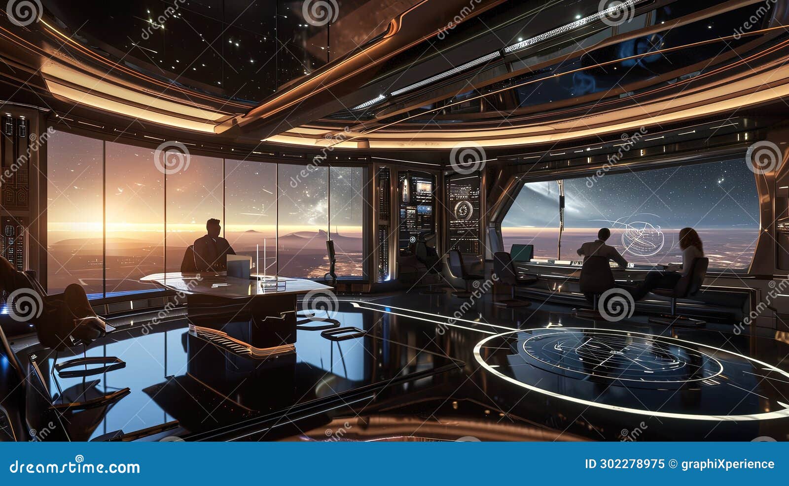 Observation Lounge in a Starship Stock Illustration - Illustration of ...
