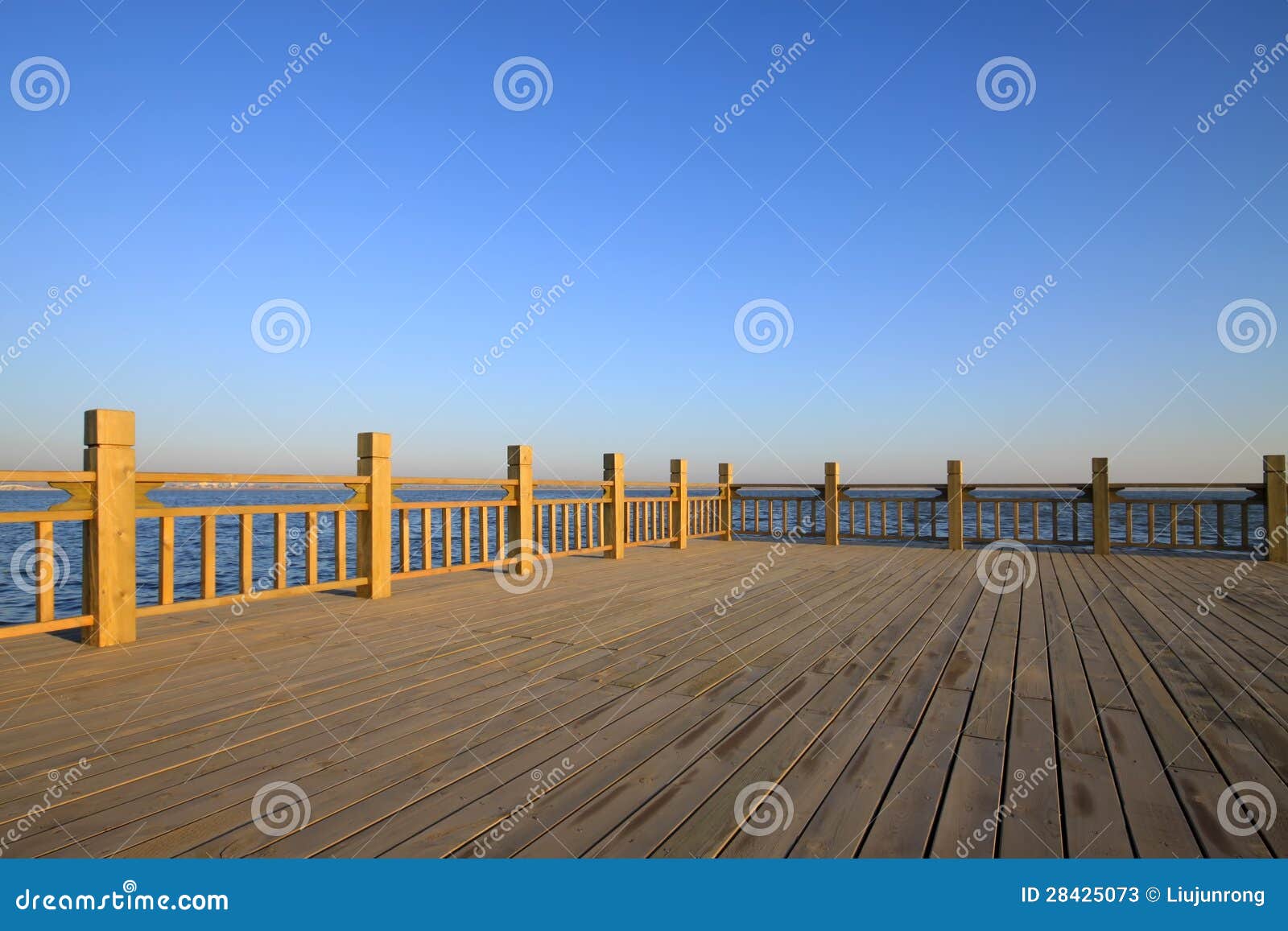 Observation Platform by the Lake Under the Blue Sky Stock Image - Image ...