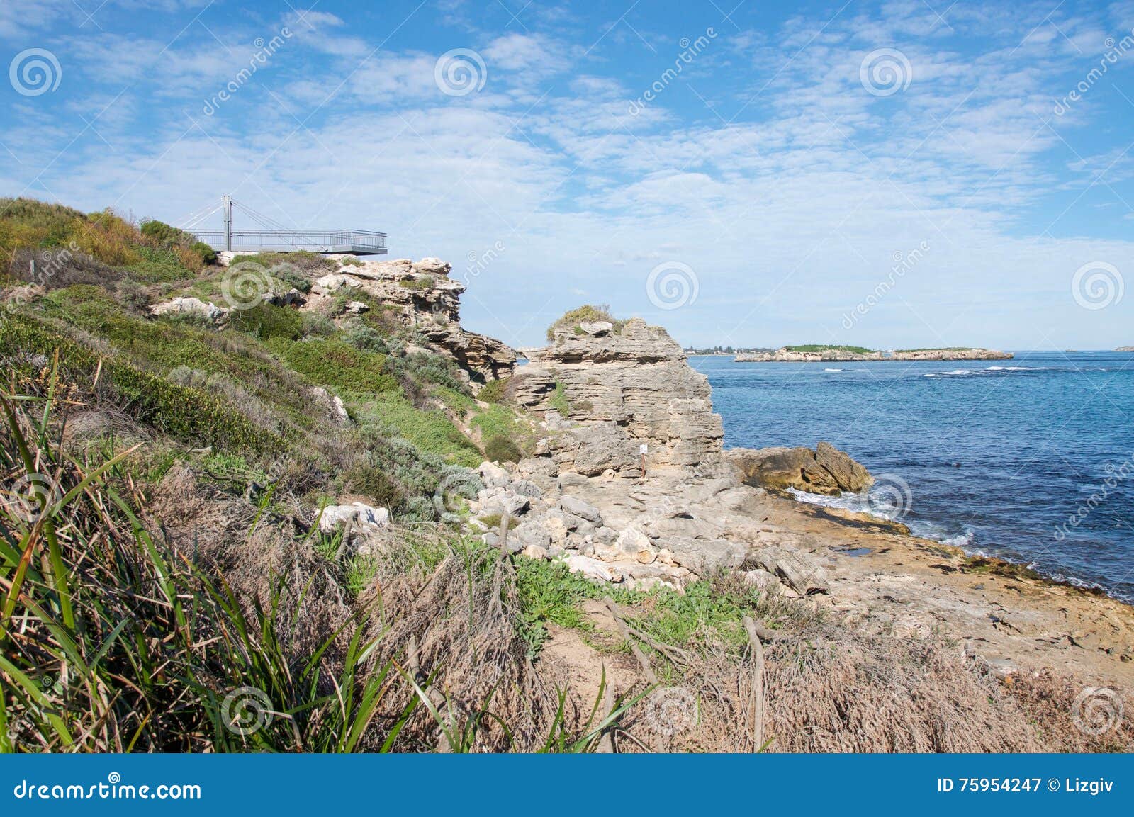 Observation Point at Point Peron Stock Image - Image of clear, metal ...