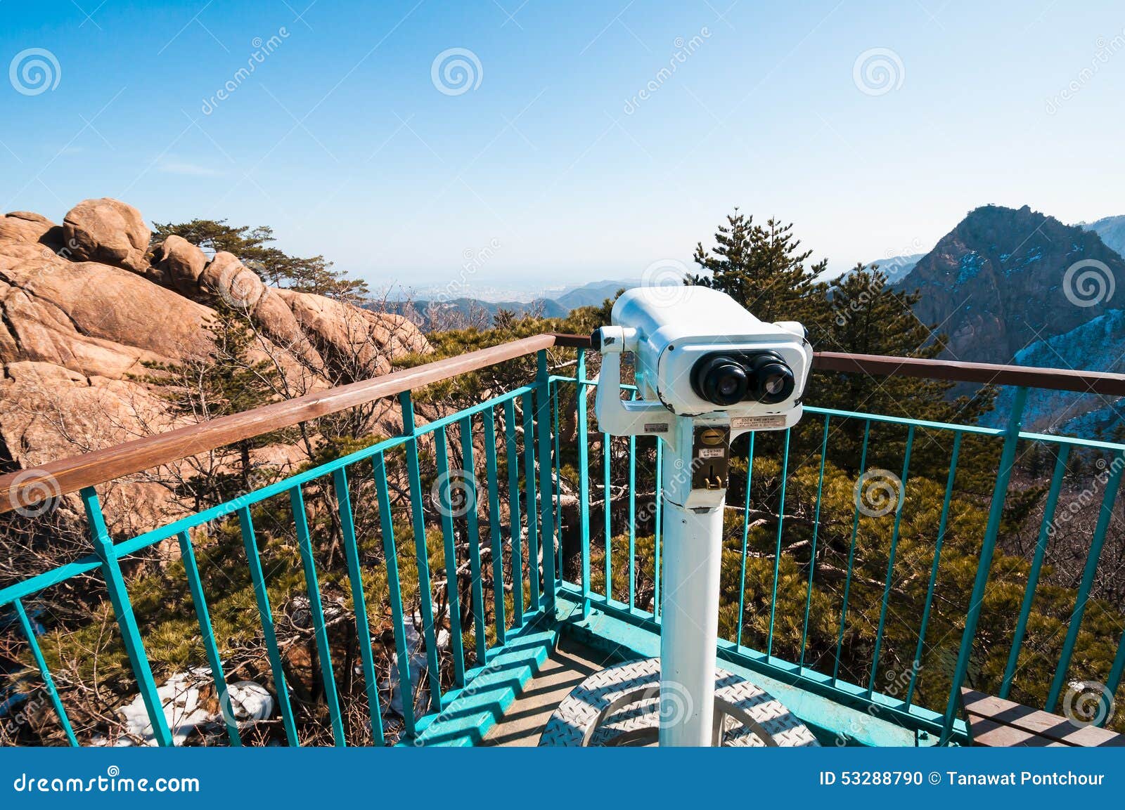 Observation Point with Telescope Stock Photo - Image of long, mount ...