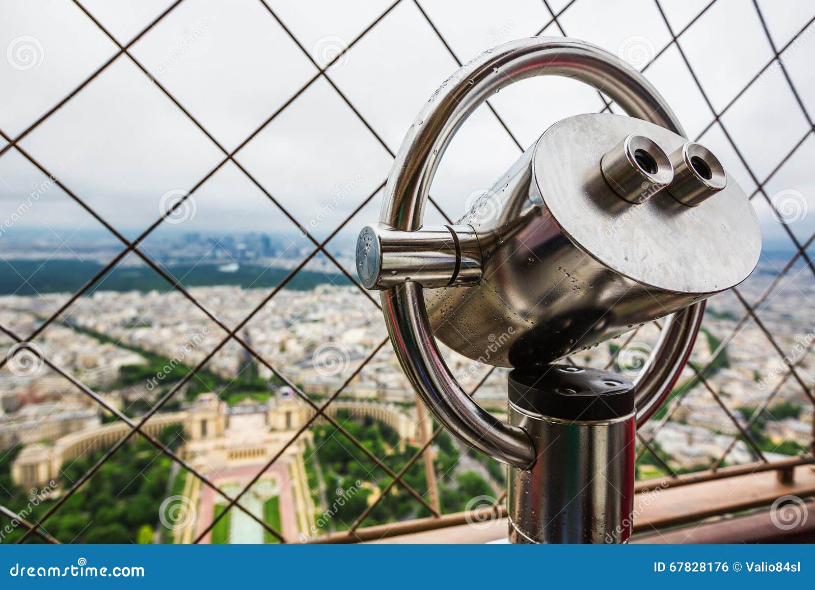 Observation Telescope of the Eiffel Tower. Paris, France Stock Photo ...
