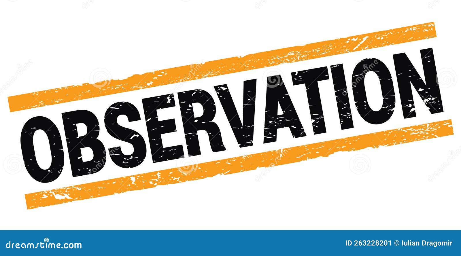 OBSERVATION Text on Black-orange Rectangle Stamp Sign Stock ...