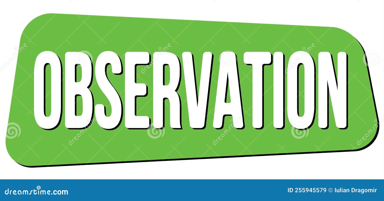OBSERVATION Text on Green Trapeze Stamp Sign Stock Illustration ...