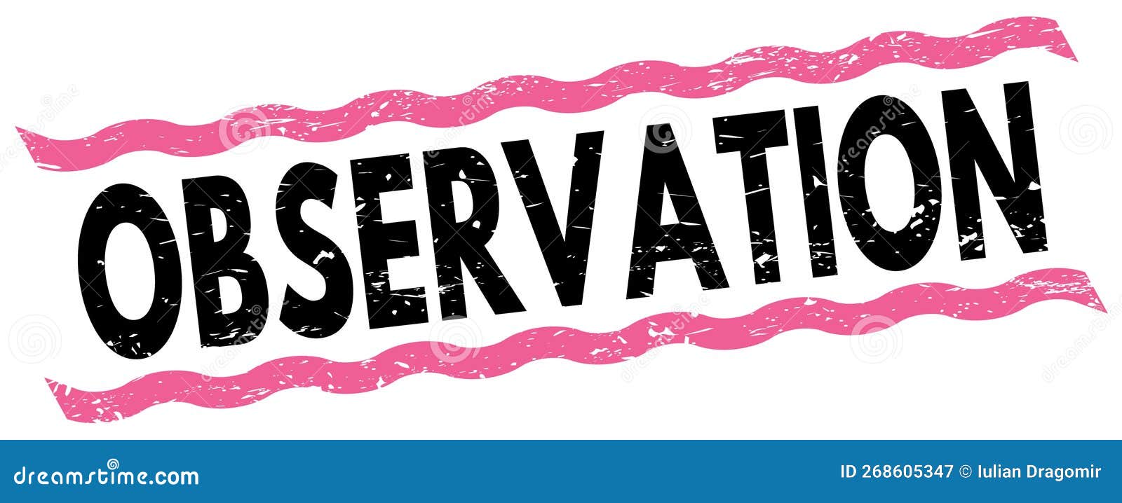 OBSERVATION Text on Pink-black Lines Stamp Sign Stock Illustration ...