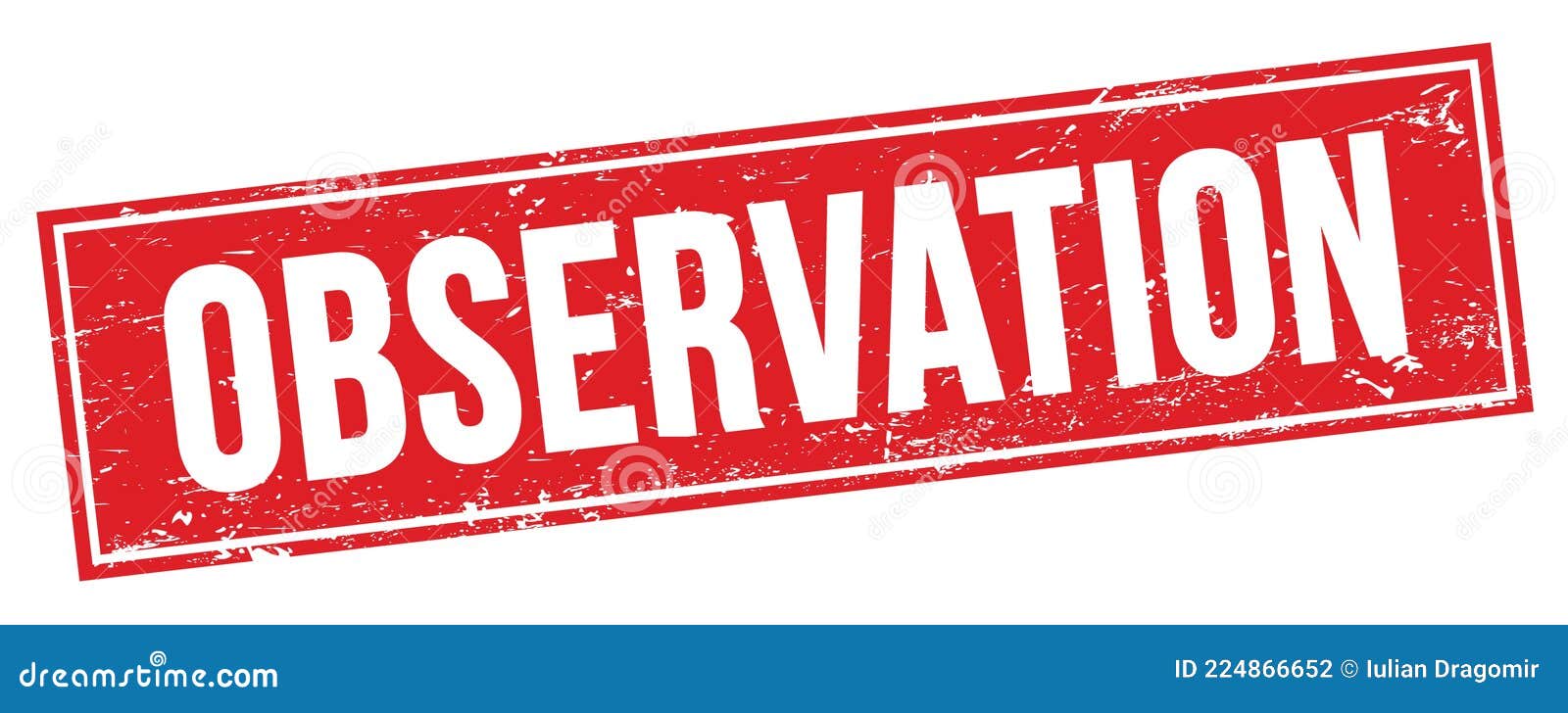 OBSERVATION Text on Red Grungy Rectangle Stamp Stock Illustration ...
