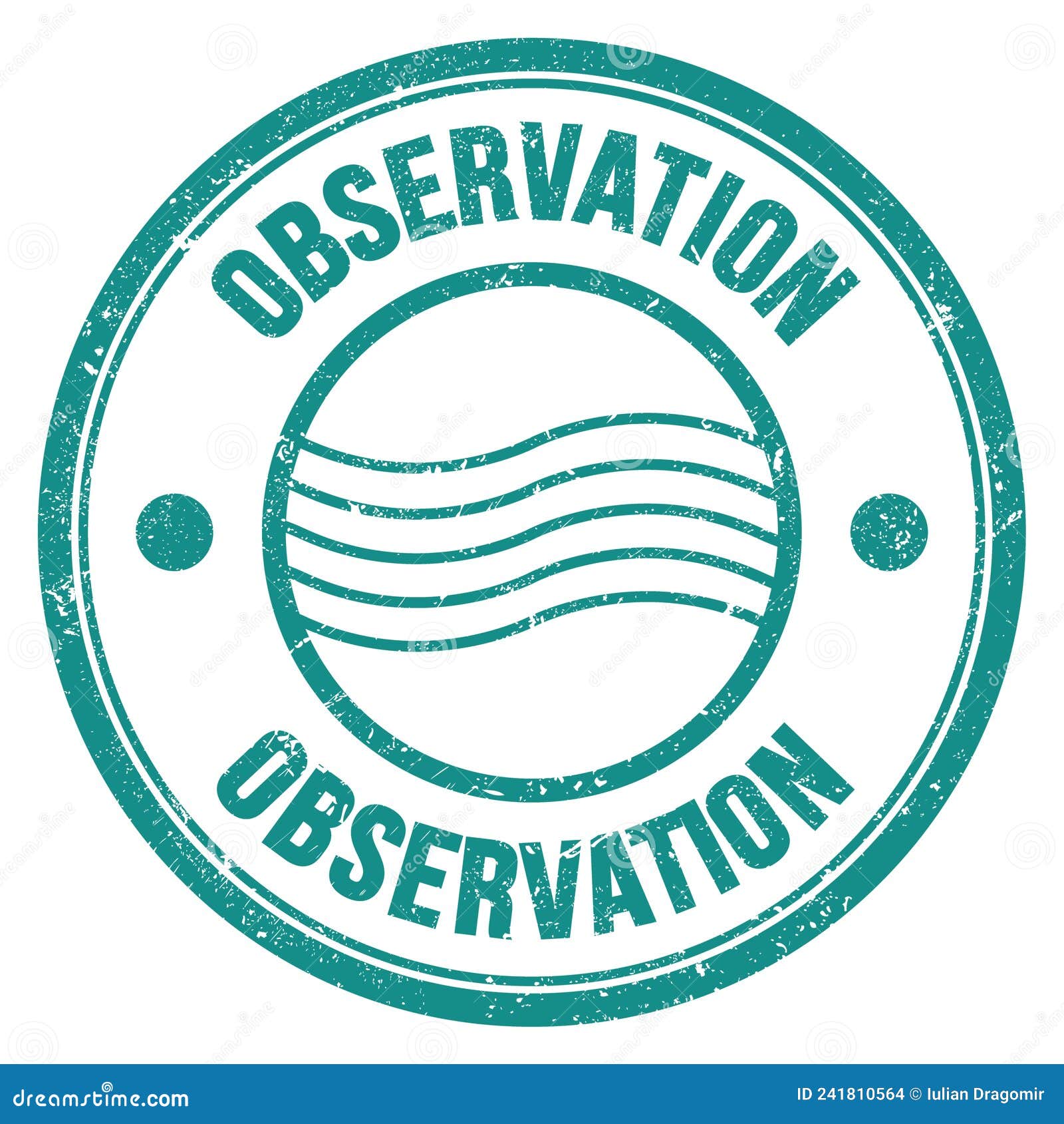OBSERVATION Text Written on Blue Round Postal Stamp Sign Stock ...
