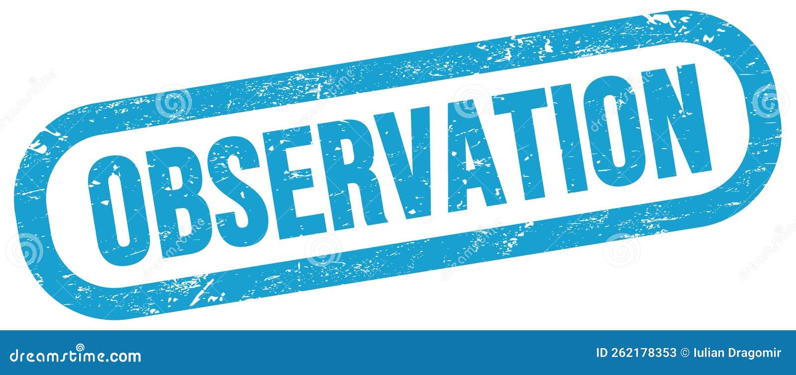 OBSERVATION, Text Written on Blue Stamp Sign Stock Illustration ...