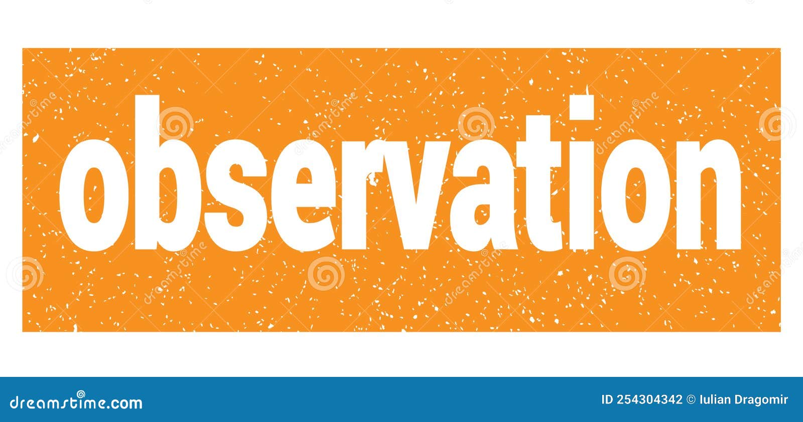Observation Text Written on Orange Stamp Sign Stock Illustration ...