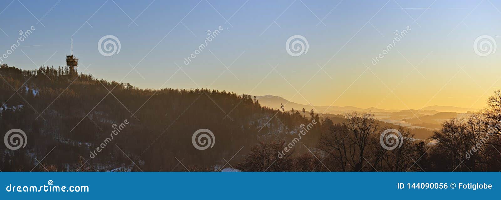 Observation Tower during Sunset Stock Photo - Image of cabin, highway ...