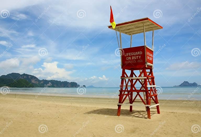 Observation Tower on the Beach Stock Image - Image of post, landscape ...