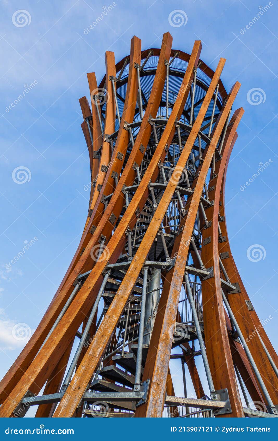 The Observation Tower Bottom View To the Sky Background Stock Image ...