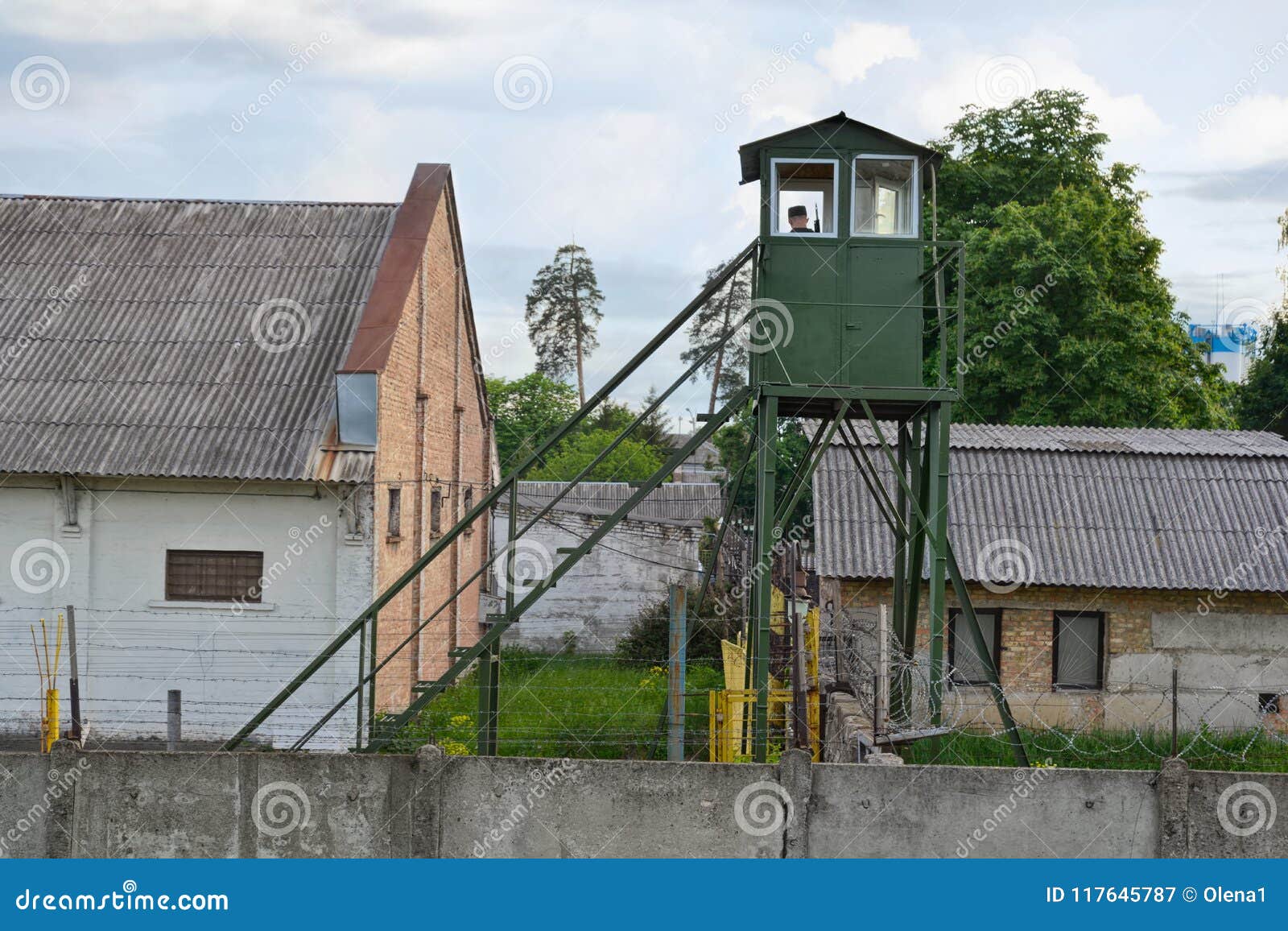Guard tower stock image. Image of site, zone, barblock - 117645787