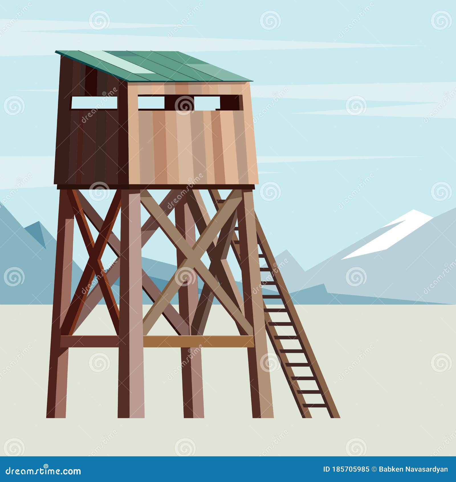 Observation Tower Illustration Stock Vector - Illustration of prison ...