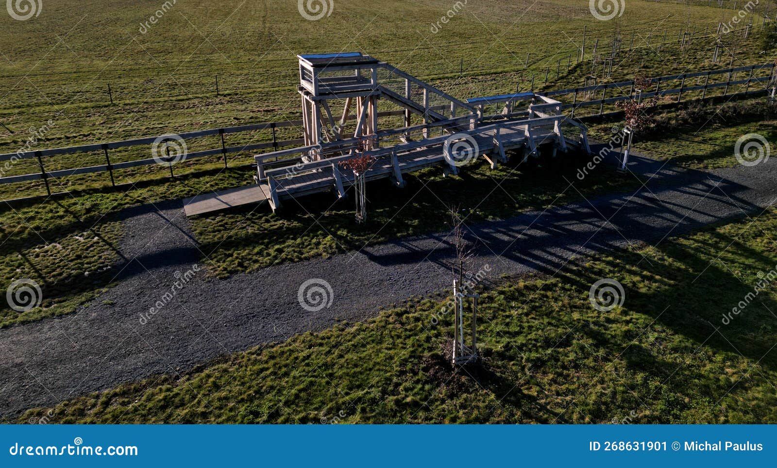 Observation Tower Platform Made of Oak Logs with Barrier-free Stock ... Observation Tower Platform Made of Oak Logs with Barrier-free Stock ...