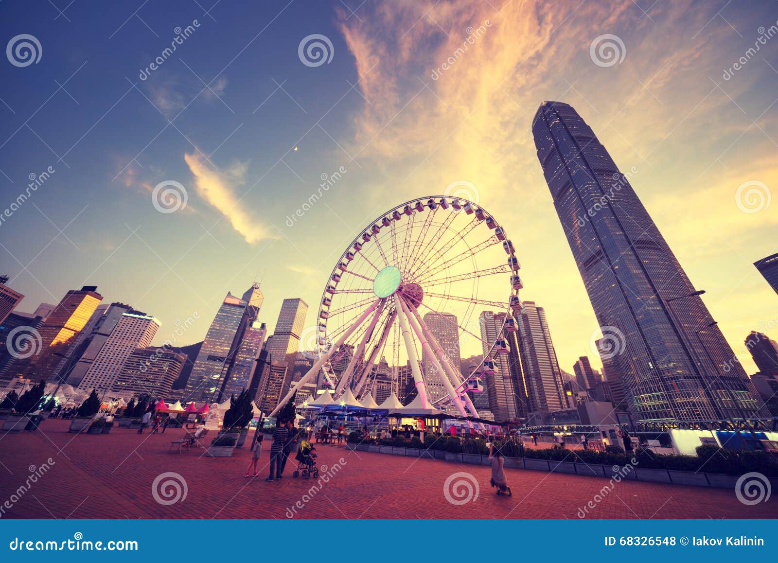 Observation Wheel, Hong Kong Stock Photo - Image of architecture, china ...