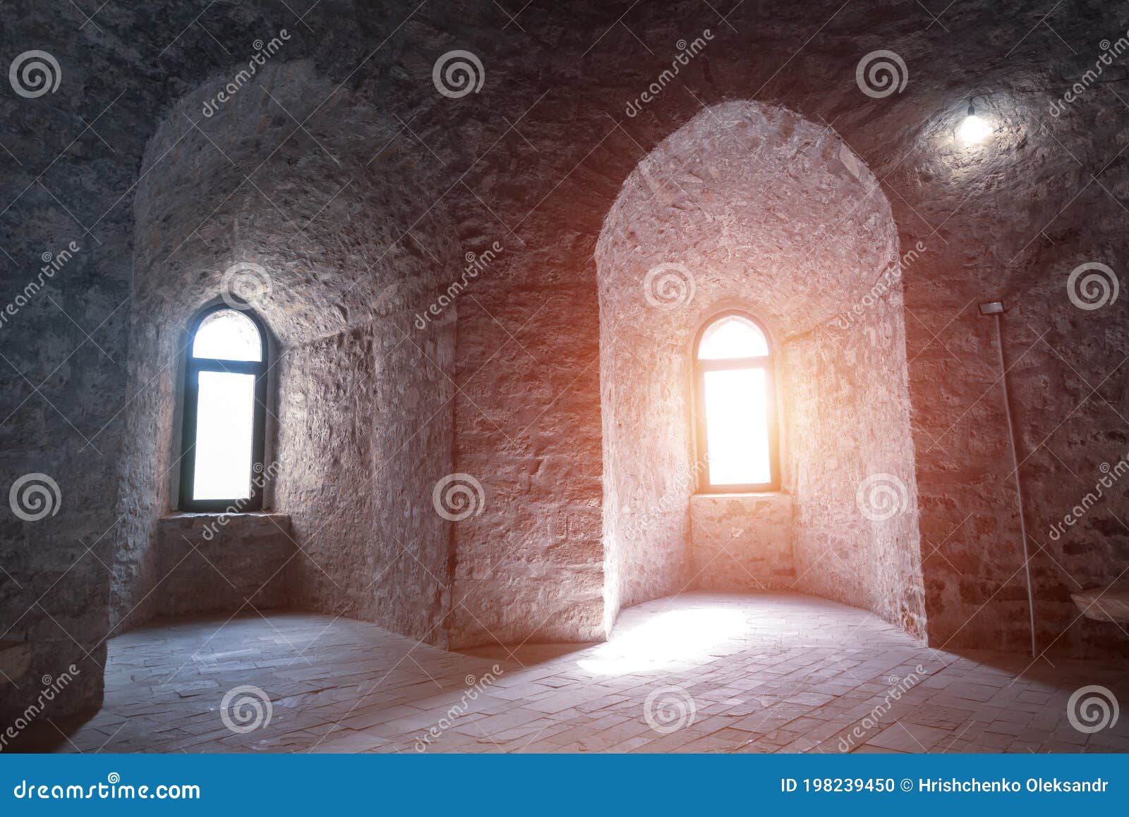 Observation Windows Inside an Ancient Fortress. Post Processing Stock ...
