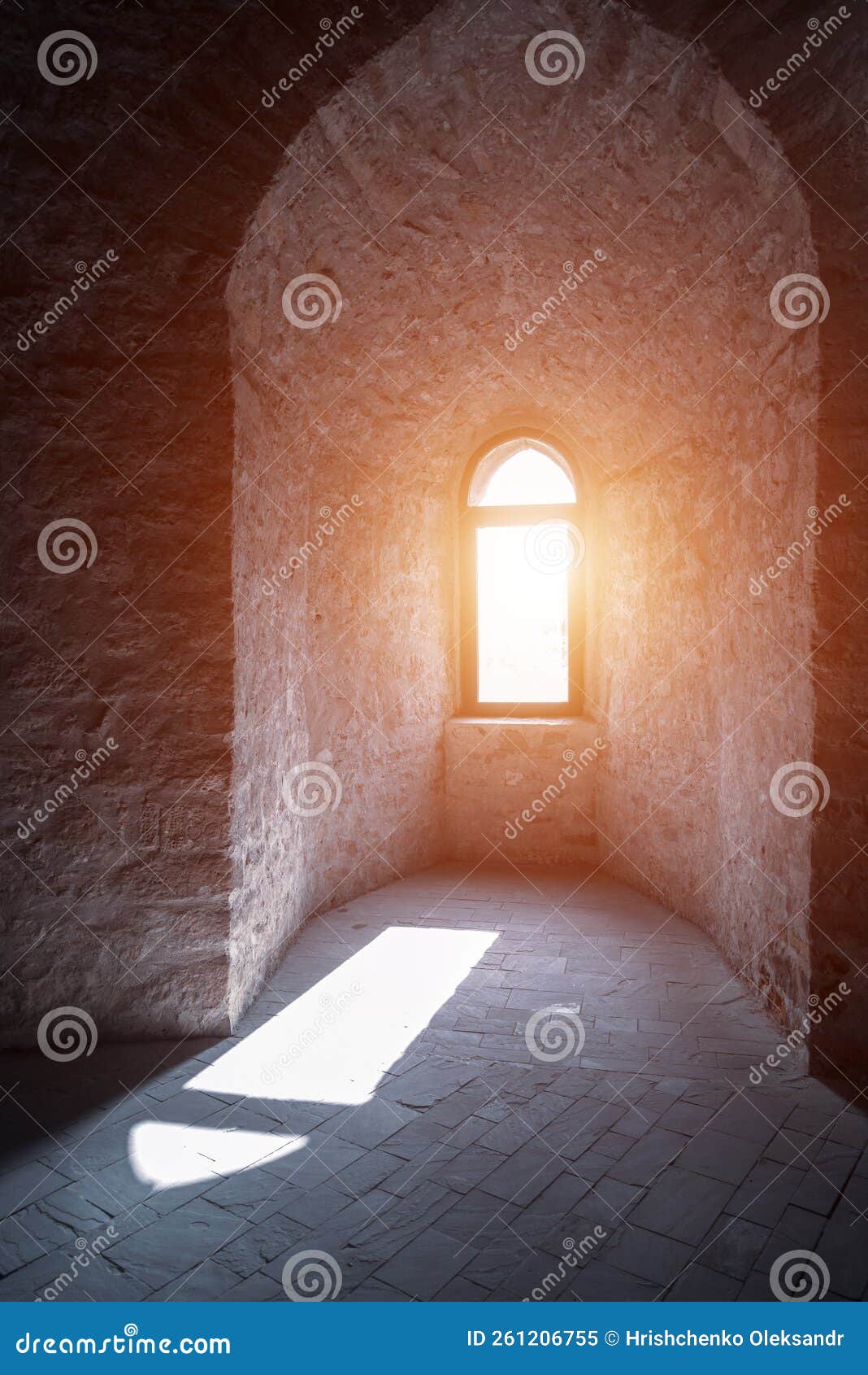 Observation Windows Inside an Ancient Fortress. Post Processing Stock ...