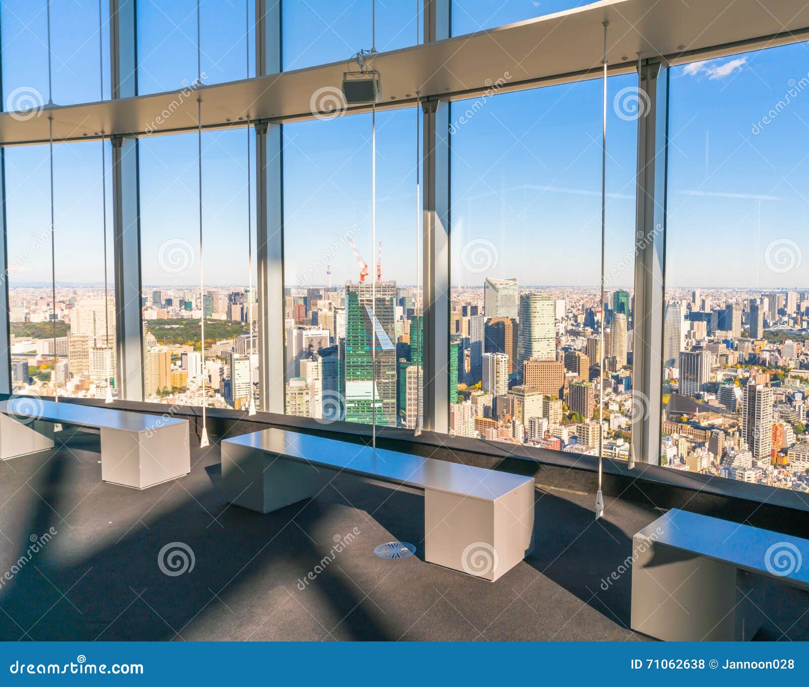 Observation Windows in Tokyo with Views of Skyscrapers Japan. Stock ...