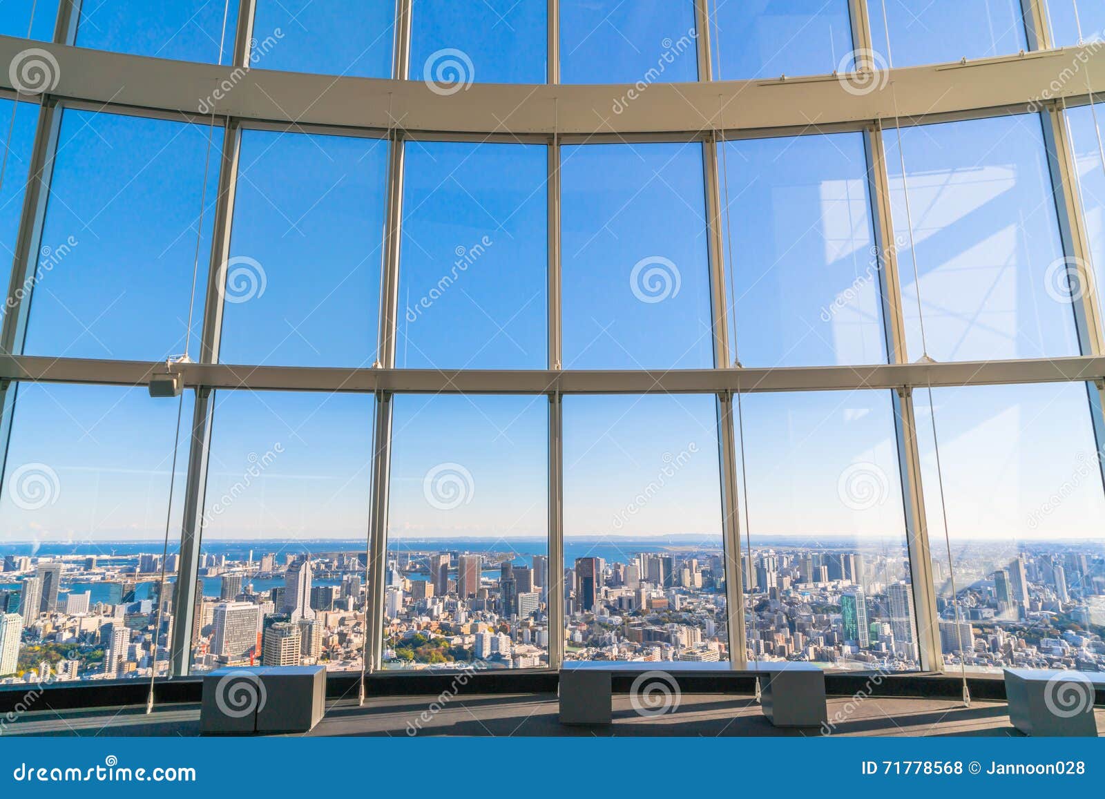 Observation Windows in Tokyo with Views of Skyscrapers Japan. Stock ...