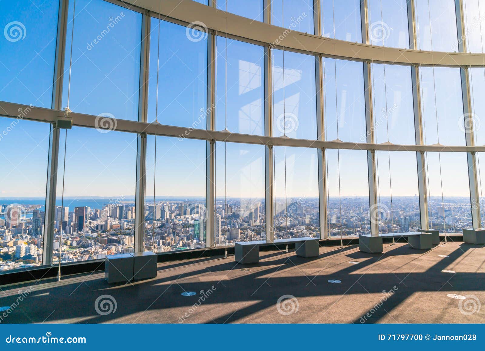 Observation Windows in Tokyo with Views of Skyscrapers Japan. Stock ...
