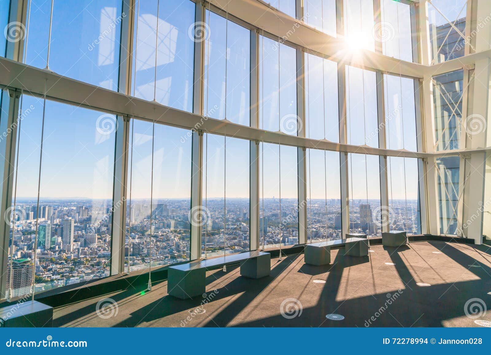 .Observation Windows in Tokyo with Views of Skyscrapers Japan Stock ...