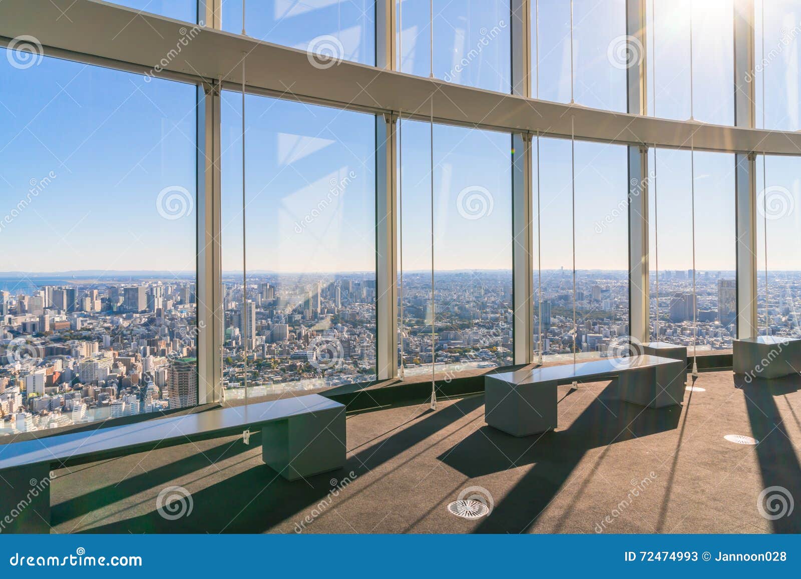 .Observation Windows in Tokyo with Views of Skyscrapers Japan Stock ...