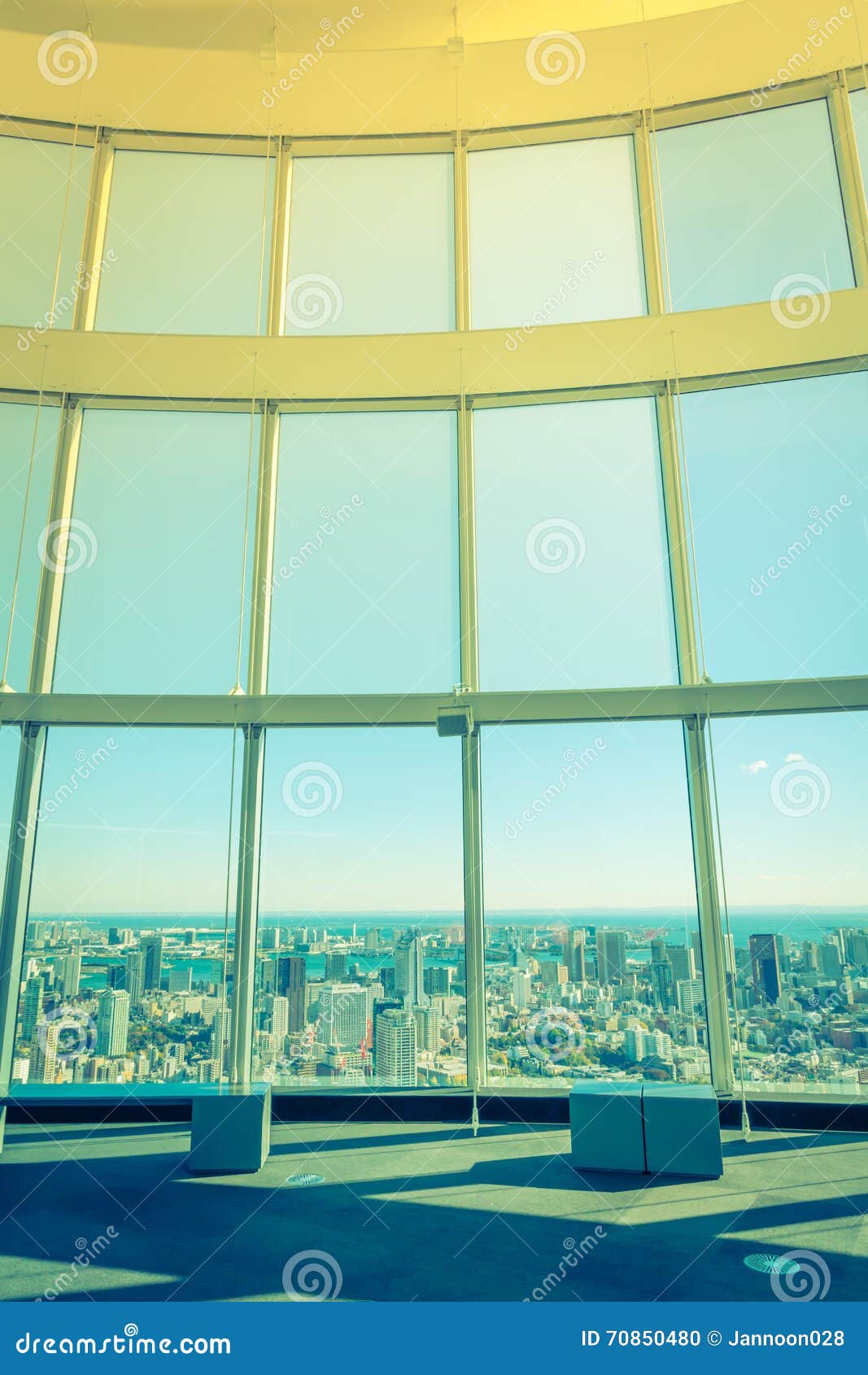 Observation Windows in Tokyo with Views of Skyscrapers Japan Stock ...